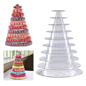 SHINA 1pcs 10 Tier 4" - 13" Dia Macaron Cake Tower Display Stand for French Macarons