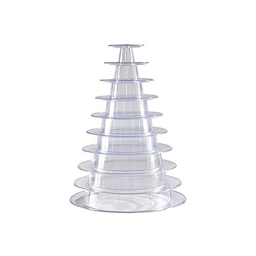 SHINA 1pcs 10 Tier 4" - 13" Dia Macaron Cake Tower Display Stand for French Macarons