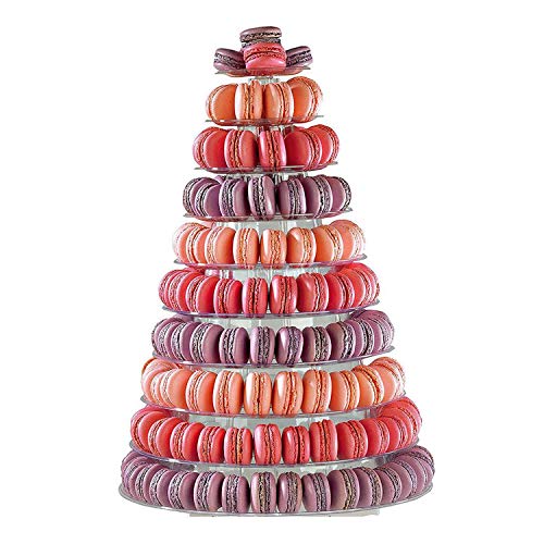 SHINA 1pcs 10 Tier 4" - 13" Dia Macaron Cake Tower Display Stand for French Macarons