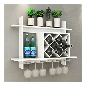 legendary-yes wall mount wine rack glass holder storage shelf organizer home decor white