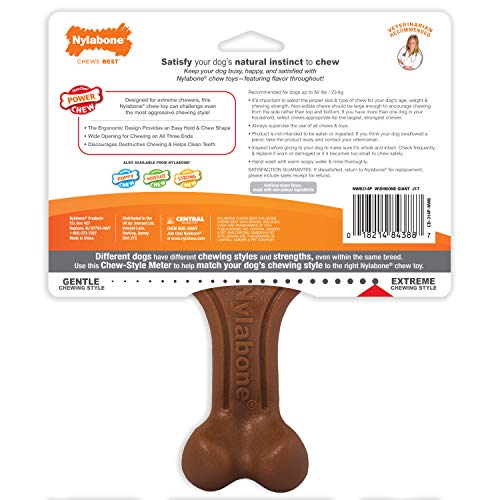 Nylabone Ergonomic Hold & Chew Wishbone Power Chew Durable Dog Toy Large - Up to 50 lbs.