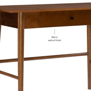 Linon Melissa Mid-Century Walnut Desk, 42" W x 19" D x 30" H