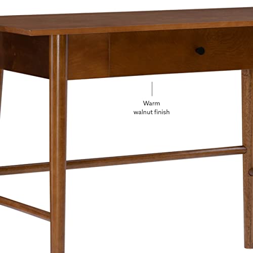 Linon Melissa Mid-Century Walnut Desk, 42" W x 19" D x 30" H