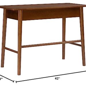 Linon Melissa Mid-Century Walnut Desk, 42" W x 19" D x 30" H