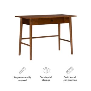 Linon Melissa Mid-Century Walnut Desk, 42" W x 19" D x 30" H