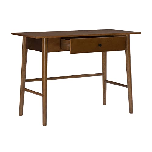 Linon Melissa Mid-Century Walnut Desk, 42" W x 19" D x 30" H