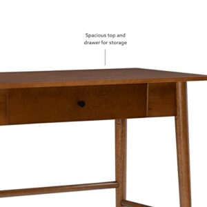 Linon Melissa Mid-Century Walnut Desk, 42" W x 19" D x 30" H