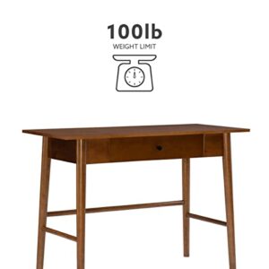 Linon Melissa Mid-Century Walnut Desk, 42" W x 19" D x 30" H