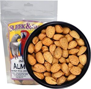 sleek & sassy nutritional diet whole almonds parrot treat (10 oz.)