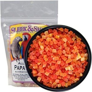 sleek & sassy nutritional diet all natural papaya parrot & small animal treat (14 oz.)