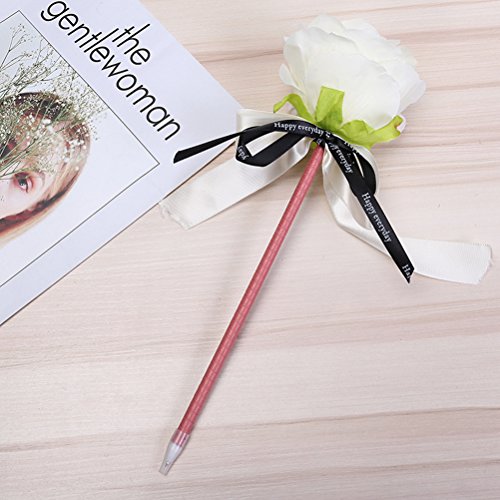 TOYMYTOY Handmade Rose Flower Ballpoint Pens for Girls Gift Ball Pen Office School Stationery,4 Pcs