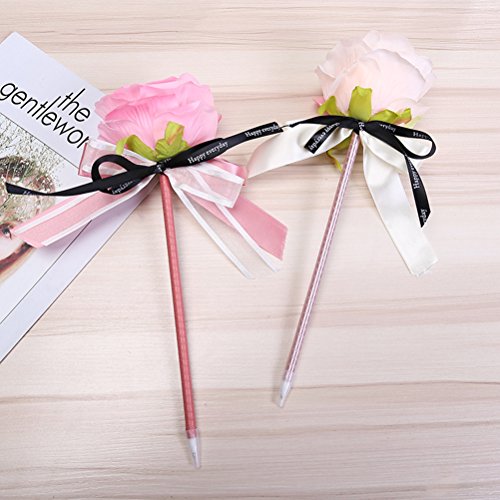 TOYMYTOY Handmade Rose Flower Ballpoint Pens for Girls Gift Ball Pen Office School Stationery,4 Pcs