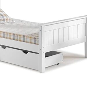 Alaterre Harmony Twin Bed with Storage Drawers, White