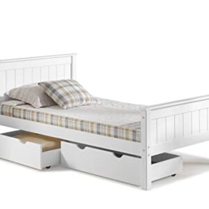 Alaterre Harmony Twin Bed with Storage Drawers, White