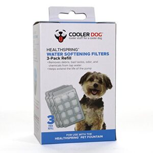 CoolerDog Healthspring Pet Fountain Water Softener Filters, 3-Pack