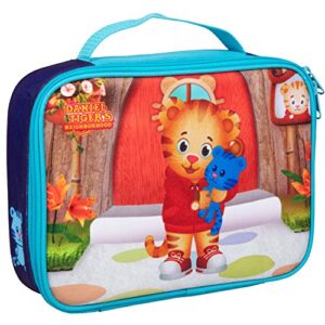 daniel tiger's neighborhood insulated lunch sleeve - reusable heavy duty tote bag w mesh pocket (daniel tiger - blue)