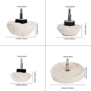 Buffing Polishing Wheel for Drill - 8Pcs Polishing Wheel Cone/Column/Mushroom/T-Shaped Wheel Grinding Head with 1/4 Handle for Manifold/Aluminum/Stainless Steel/Chrome etc.