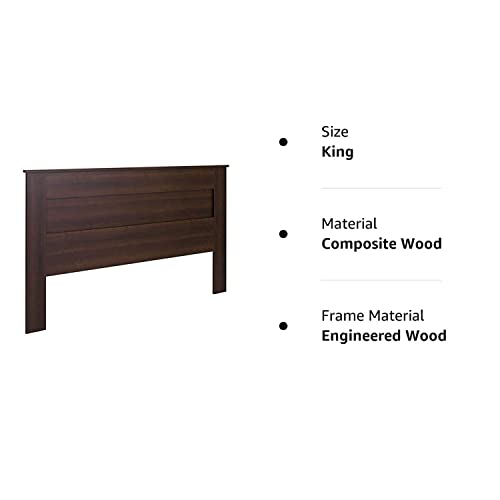 Prepac King Flat Panel Headboard, Espresso