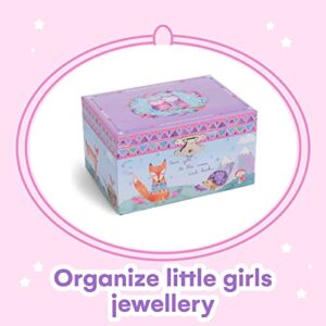 Jewelkeeper Girl's Musical Jewelry Storage Box with Spinning Owls, Woodland Design, Twinkle Twinkle Little Star Tune