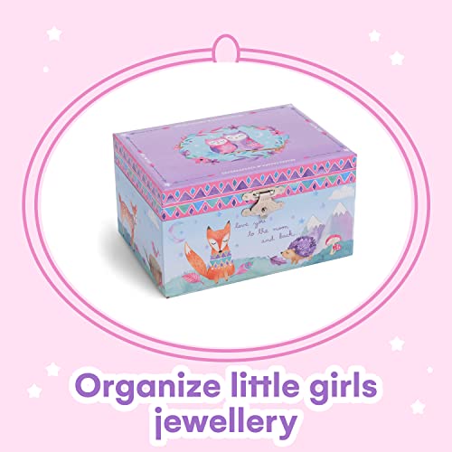 Jewelkeeper Girl's Musical Jewelry Storage Box with Spinning Owls, Woodland Design, Twinkle Twinkle Little Star Tune