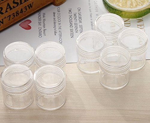 WOIWO 10PCS Clear Plastic Slime Storage Favor Jars Plastic Containers for Beauty Products, DIY Slime Making or Others (6g)