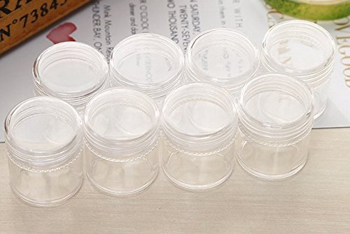 WOIWO 10PCS Clear Plastic Slime Storage Favor Jars Plastic Containers for Beauty Products, DIY Slime Making or Others (6g)