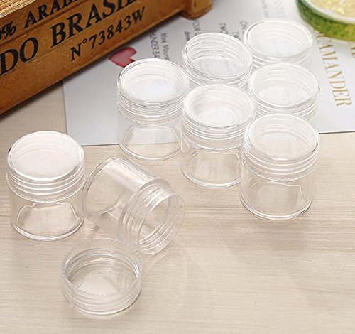 WOIWO 10PCS Clear Plastic Slime Storage Favor Jars Plastic Containers for Beauty Products, DIY Slime Making or Others (6g)