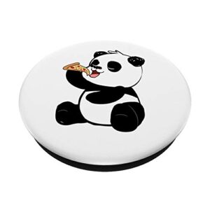 Cute Panda Bear Eating Pizza PopSockets PopGrip: Swappable Grip for Phones & Tablets