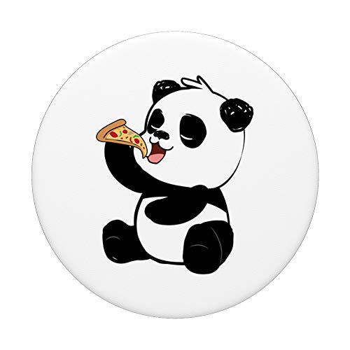 Cute Panda Bear Eating Pizza PopSockets PopGrip: Swappable Grip for Phones & Tablets