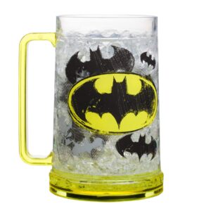 Silver Buffalo DC Comics Batman Logos Freeze Gel Mug Drinking Stein, 16 Oz