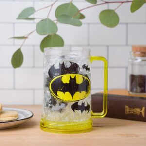 Silver Buffalo DC Comics Batman Logos Freeze Gel Mug Drinking Stein, 16 Oz