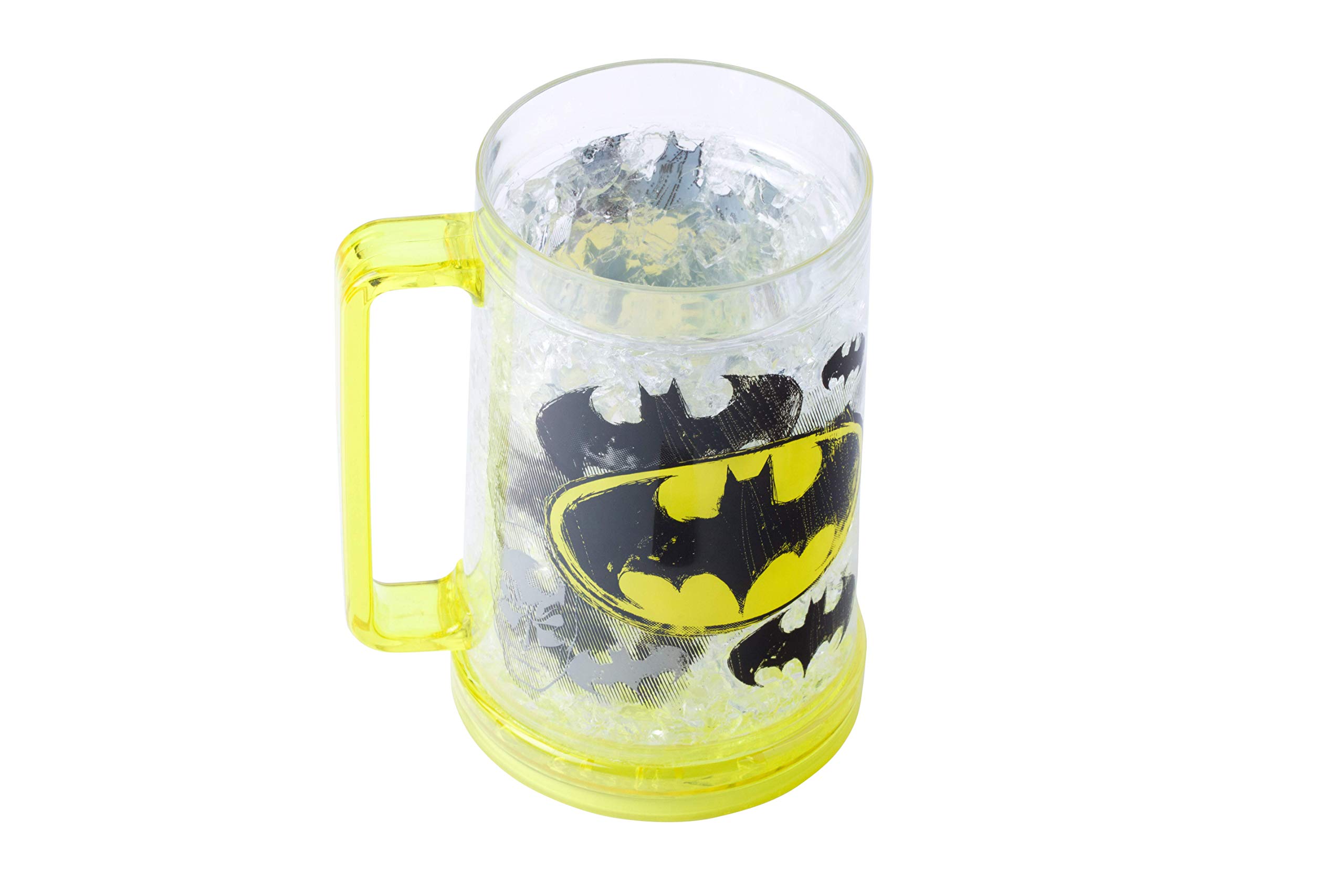 Silver Buffalo DC Comics Batman Logos Freeze Gel Mug Drinking Stein, 16 Oz