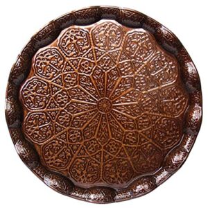 turkish ottoman coffee tea beverage serving wavy tray 35cm (antique copper)