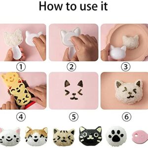 Fellibay Hofumix Bento Accessories Sushi Mold Rice Ball Mold Cartoon Cat Pattern Sushi Bento Nori Kitchen Rice Decor Kits Sandwich DIY Kitchen Tools for Baby Kids Meal