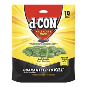 d-con refillable corner fit mouse bait station, 1 trap + 18 bait refills