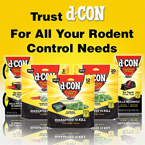 d-CON Refillable Corner Fit Mouse Bait Station, 1 Trap + 18 Bait Refills