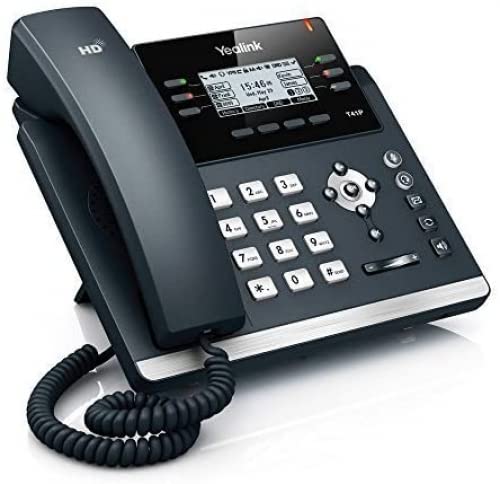 Yealink Ultra-Elegant IP Phone SIP-T41P PoE, Power Supply Not Included (Renewed)