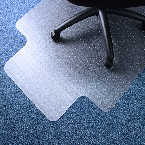 Marvelux Vinyl (PVC) Office Chair Mat for Very Low Pile Carpeted Floors 45" x 53" | Transparent Carpet Protector with Lip | Multiple Sizes