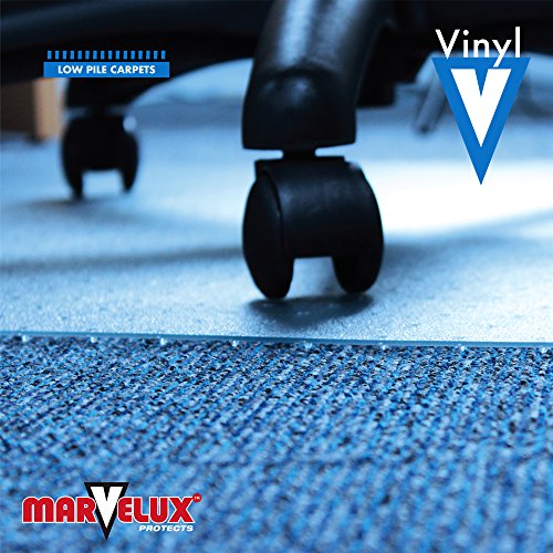 Marvelux Vinyl (PVC) Office Chair Mat for Very Low Pile Carpeted Floors 45" x 53" | Transparent Carpet Protector with Lip | Multiple Sizes