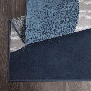 Home Dynamix Premium Indus Modern Area Rug, Midnight Blue/Gray, 7'8"x10'7" Rectangle