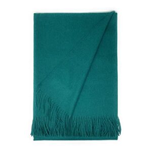 alpaca home | solid throw blanket 100% baby alpaca wool (timeless teal)