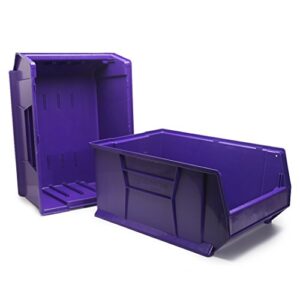 YumJunkie Purple Plastic Storage Container - Stack and Lock Stacking Bins - Toy & Tool Industrial Storage Container