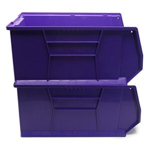 YumJunkie Purple Plastic Storage Container - Stack and Lock Stacking Bins - Toy & Tool Industrial Storage Container