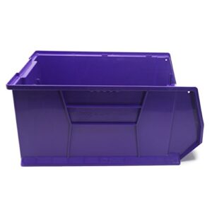 YumJunkie Purple Plastic Storage Container - Stack and Lock Stacking Bins - Toy & Tool Industrial Storage Container