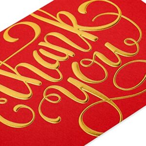 Papyrus Blank Holiday Thank You Cards Boxed with Envelopes, Blank Red and Gold (12-Count)