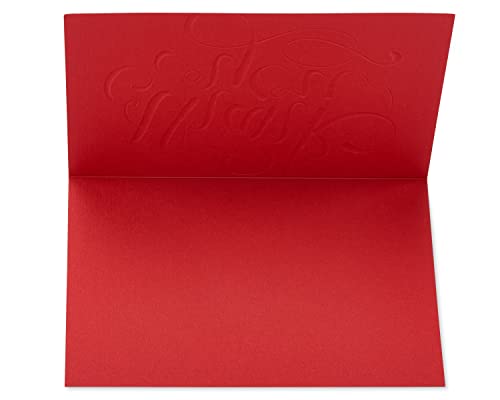 Papyrus Blank Holiday Thank You Cards Boxed with Envelopes, Blank Red and Gold (12-Count)