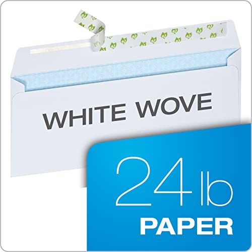 Quality Park #10 Security Envelopes, No Window, Redi-Strip Self Seal Envelopes, 4-1/8 x 9-1/2 Inches, White, 24 LB Paper, Box of 100 (QUA69117)