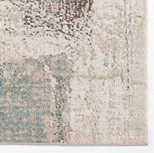 Ladole Rugs Indoor Outdoor Area Rug Living Room Bedroom Entrance Hallway Carpet in Beige Cream 5x8 (5'3" x 7'5" 160cm x 230cm)