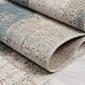 Ladole Rugs Indoor Outdoor Area Rug Living Room Bedroom Entrance Hallway Carpet in Beige Cream 5x8 (5'3" x 7'5" 160cm x 230cm)