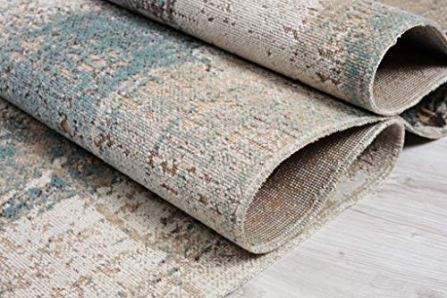 Ladole Rugs Indoor Outdoor Area Rug Living Room Bedroom Entrance Hallway Carpet in Beige Cream 5x8 (5'3" x 7'5" 160cm x 230cm)